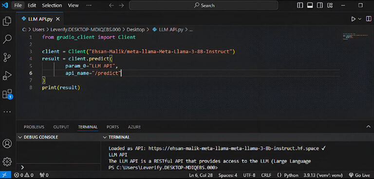 Creating LLM API for Free with Hugging Face Example Creating LLM API for Free with Hugging Face Example